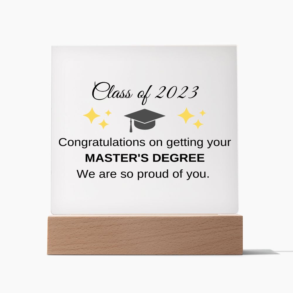 Graduation Gift Idea: Square Acrylic Plaque (Master's Degree) – Accra-Pala